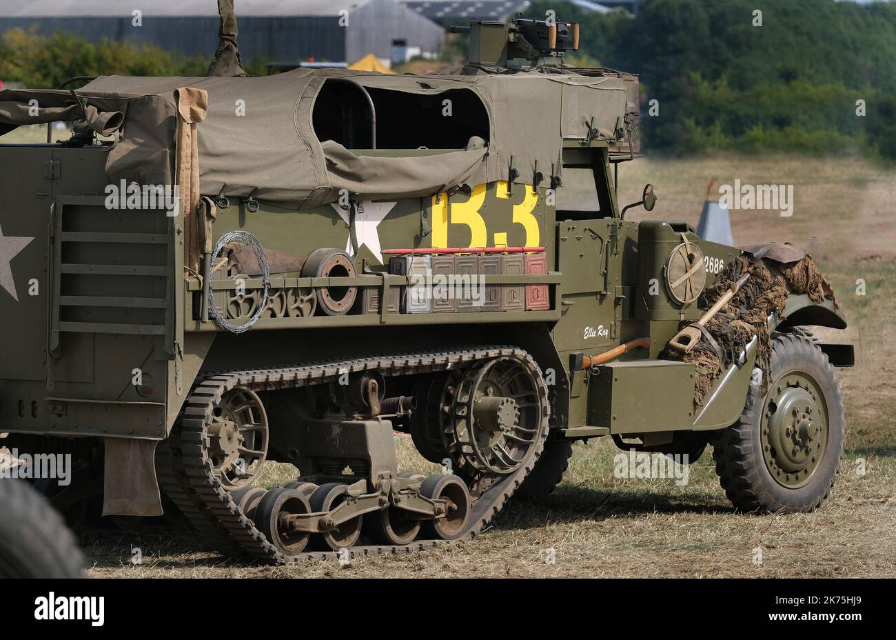 0The Yorkshire Wartime Experience show. Leeds, UK, August 2022. Military Re-enactment with ...