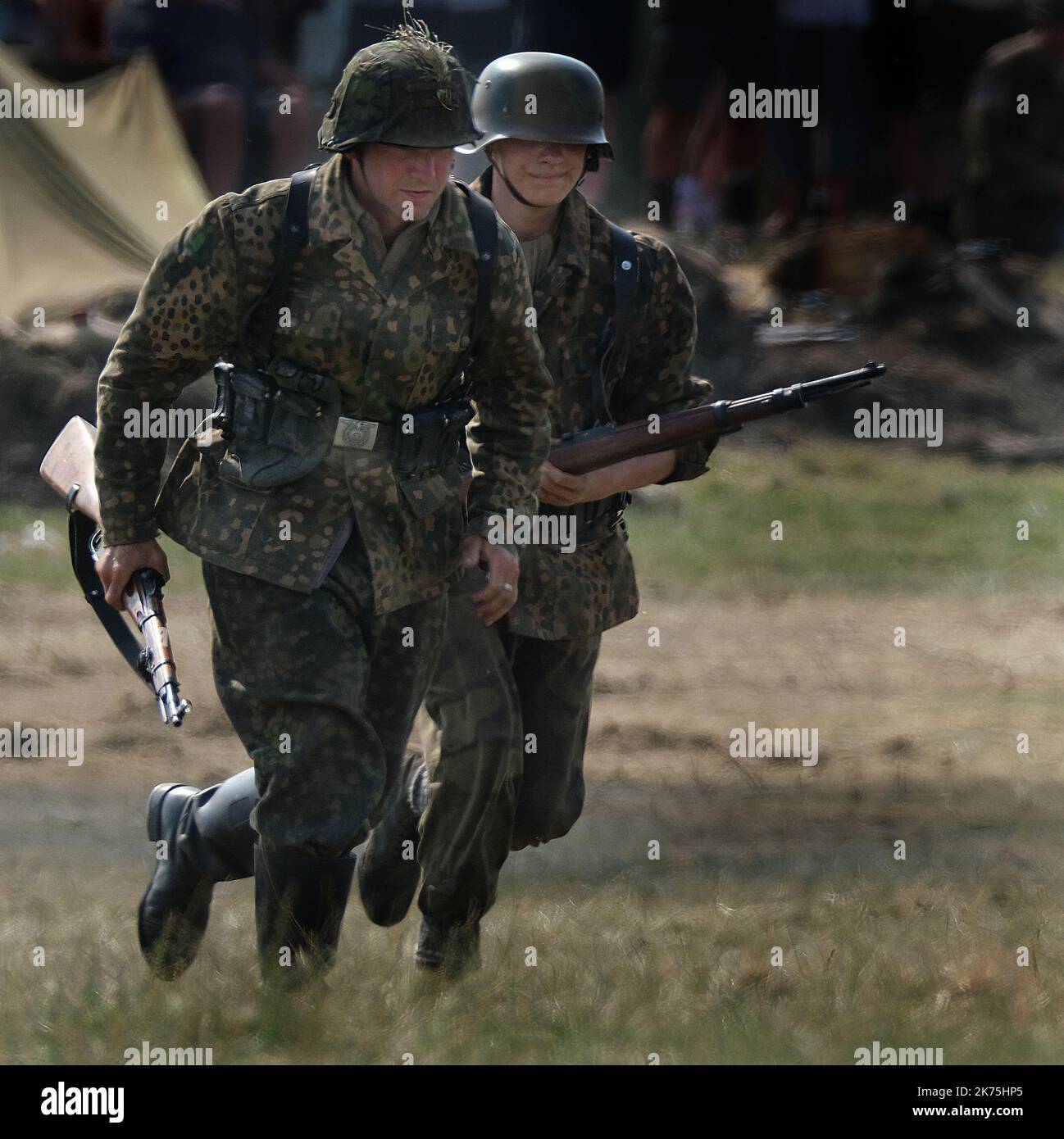 0The Yorkshire Wartime Experience show. Leeds, UK, August 2022. Military Re-enactment with ...
