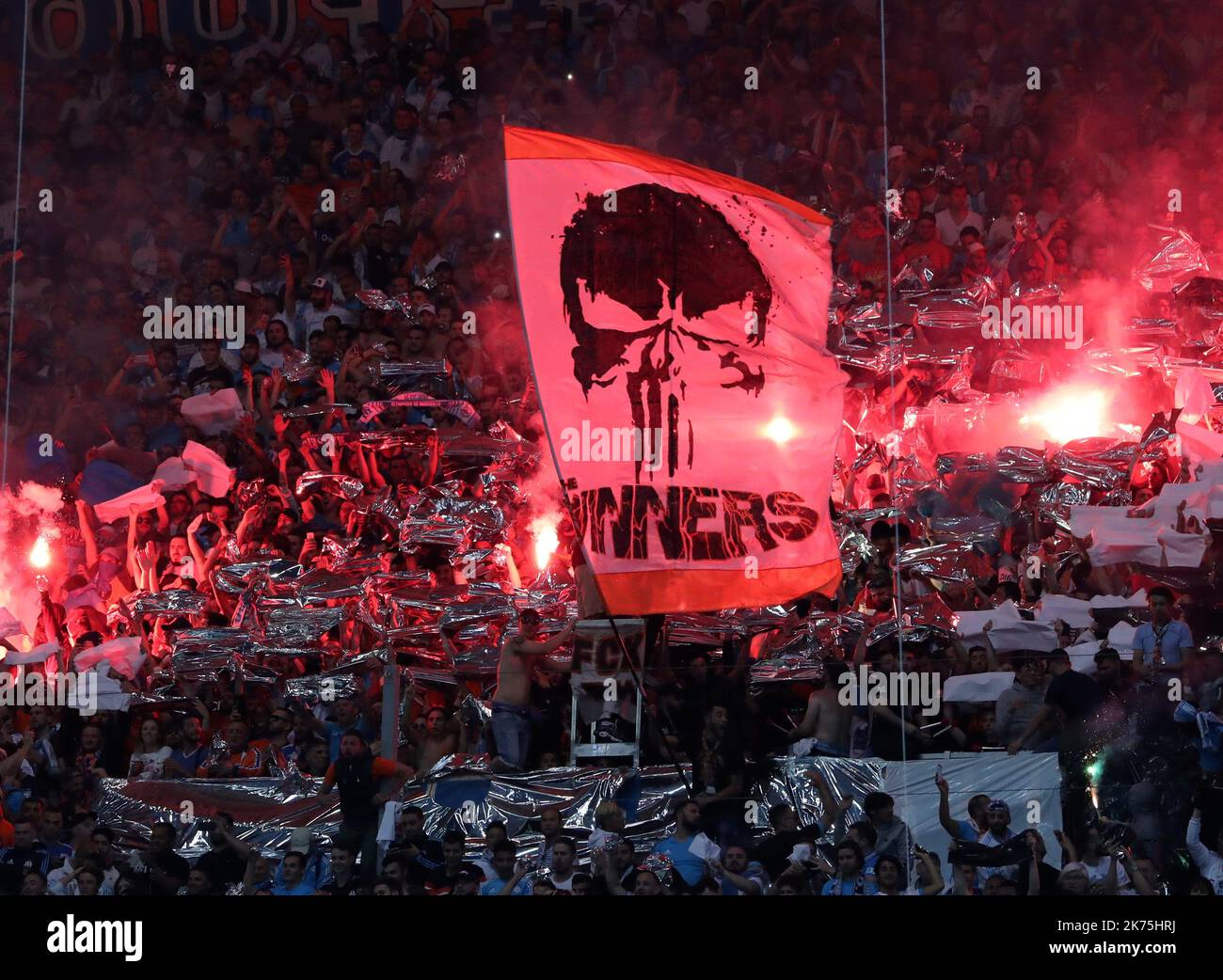 Marseille fans during the match Stock Photo - Alamy