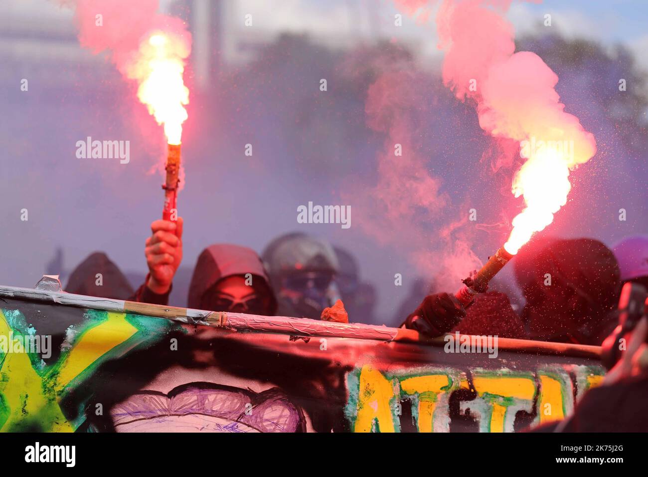 Demonstration of the first of May in Paris confrontation between the ...