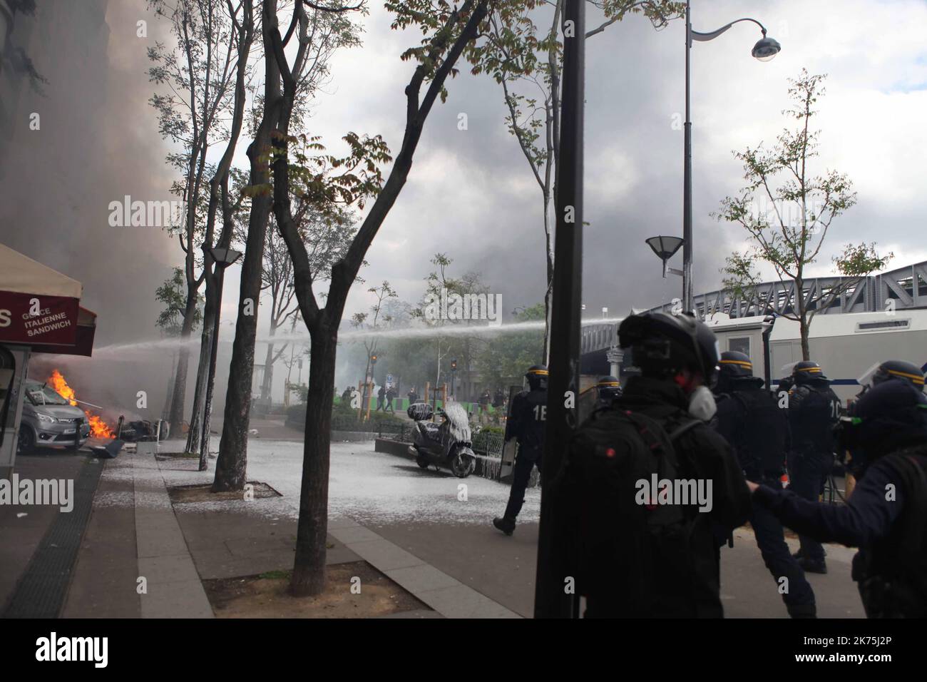 Demonstration of the first of May in Paris confrontation between the ...