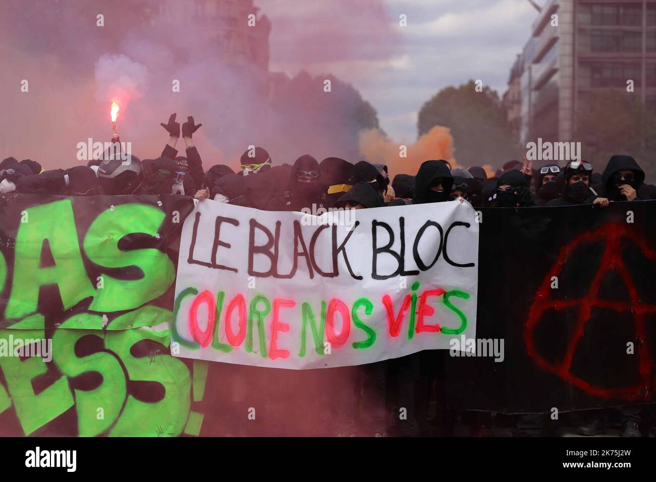 Demonstration of the first of May in Paris confrontation between the ...
