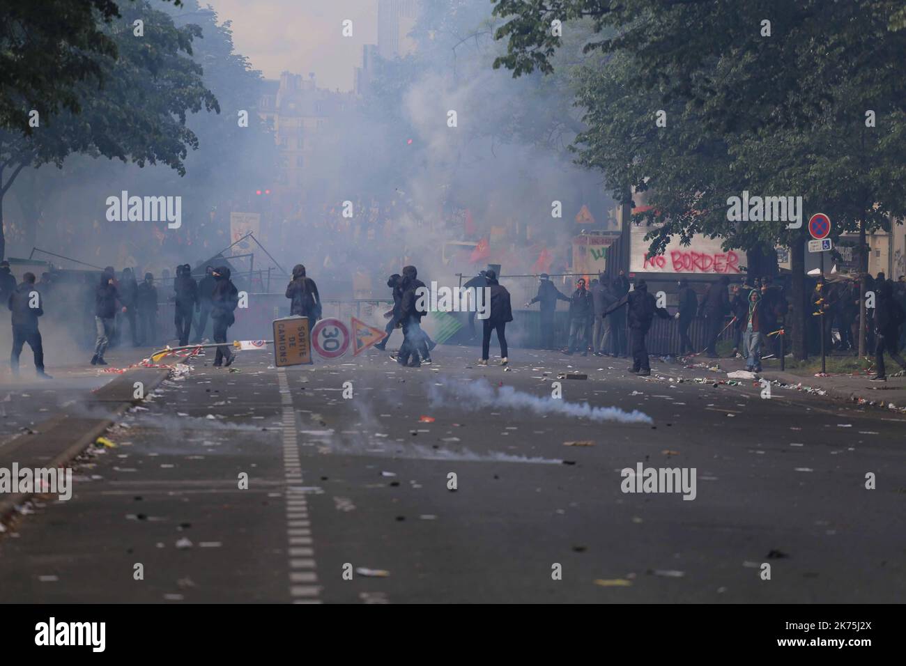 Demonstration of the first of May in Paris confrontation between the ...