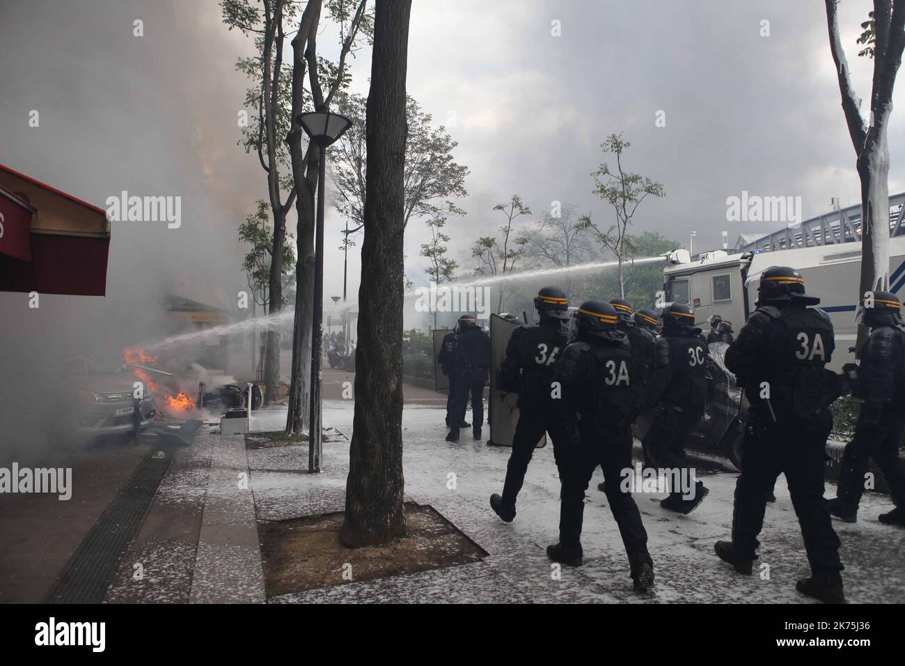 Demonstration of the first of May in Paris confrontation between the ...