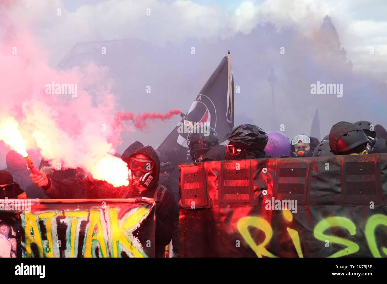 Demonstration of the first of May in Paris confrontation between the ...