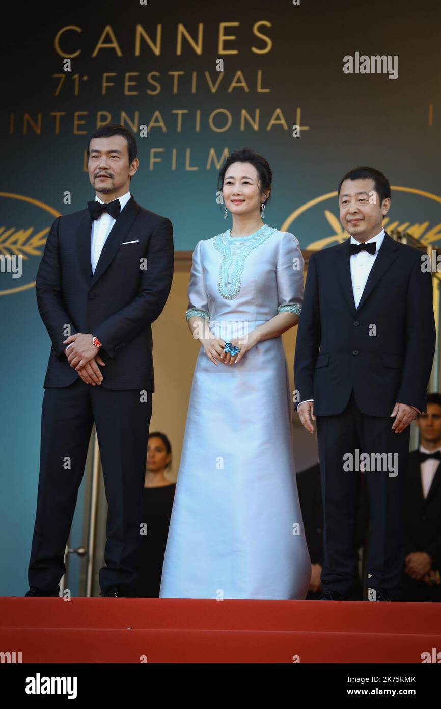 Photo: acteur Fan Liao, actrice Tao Zhao and réalisateur Zhangke Jia ...