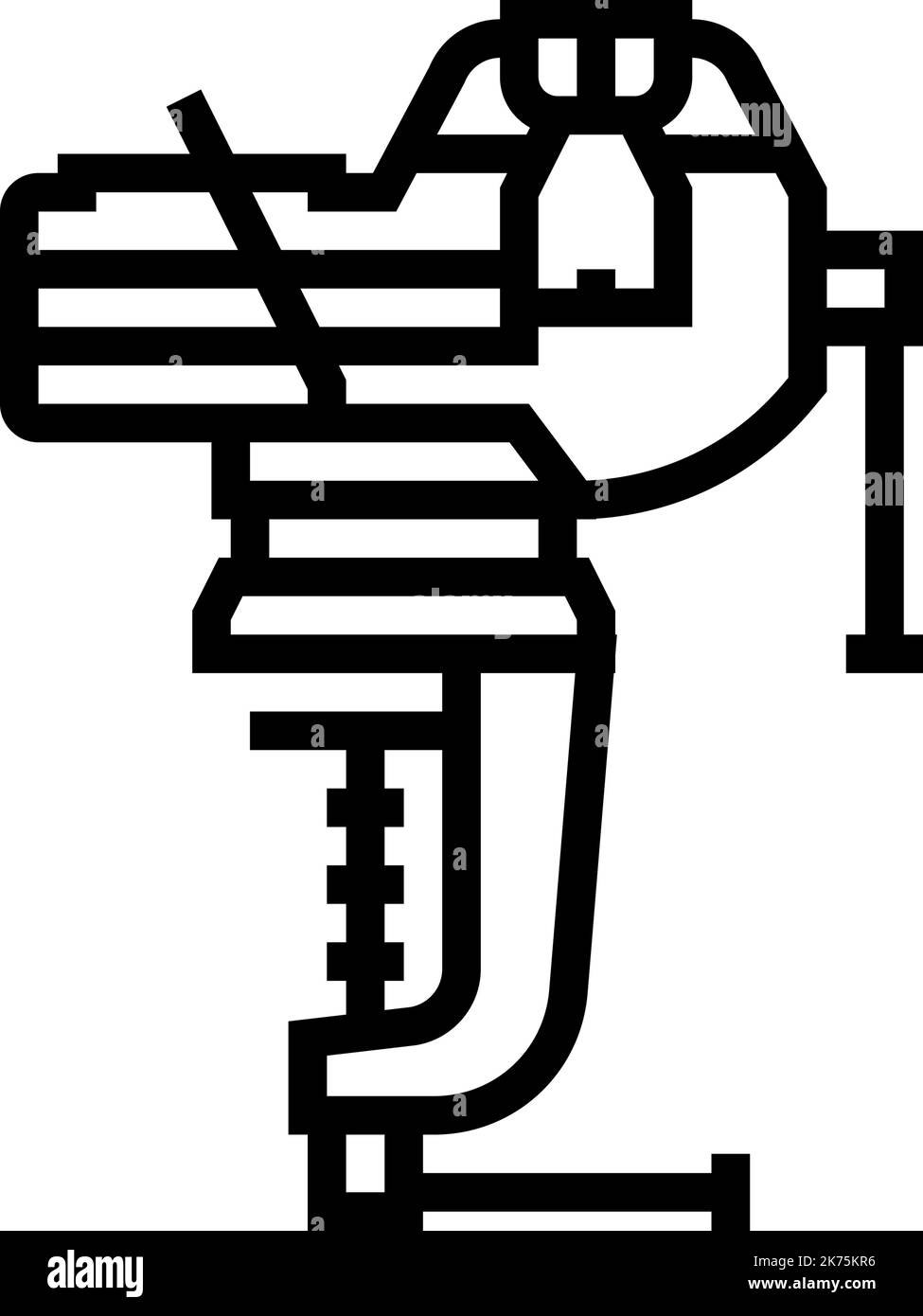 combination hand vice line icon vector illustration Stock Vector Image ...