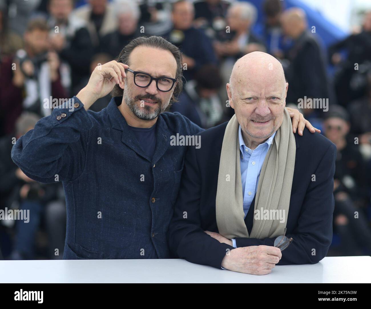 Actor Vincent Perez (L) and director Jean-Paul Rappeneau attend the ...