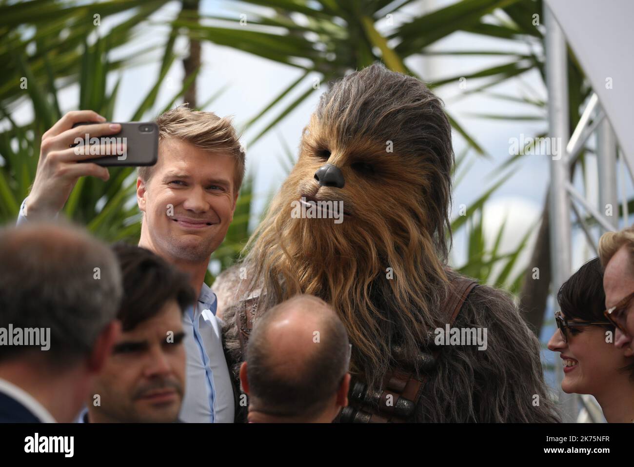 Joonas Suotamo and Chewbacca take a selfie whilst attending the ...