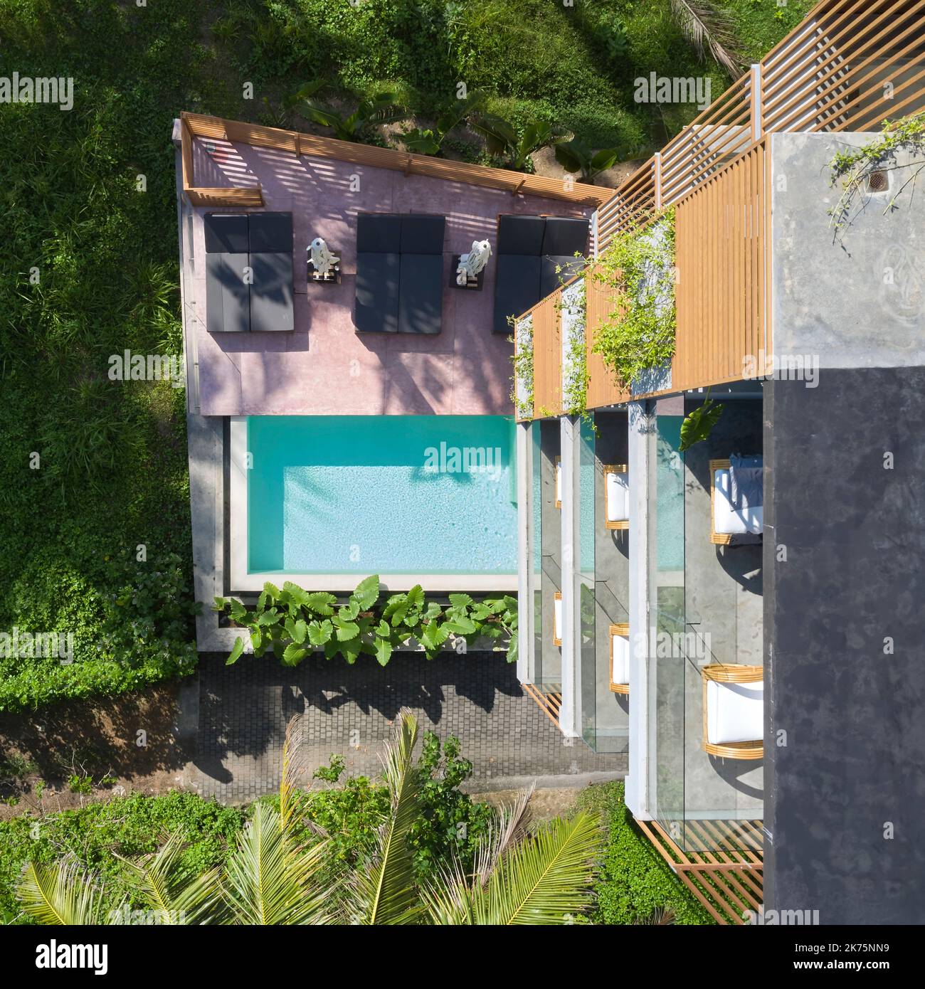 Drone view from above. Harding Boutique Hotel, Ahangama, Sri Lanka ...