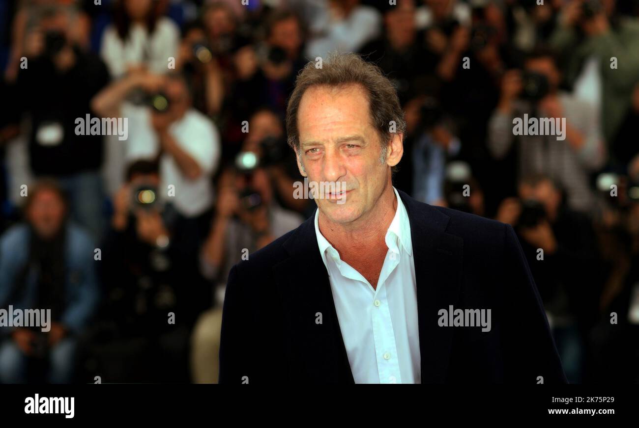 French actor Vincent Lindon looks on during a press conference on May ...