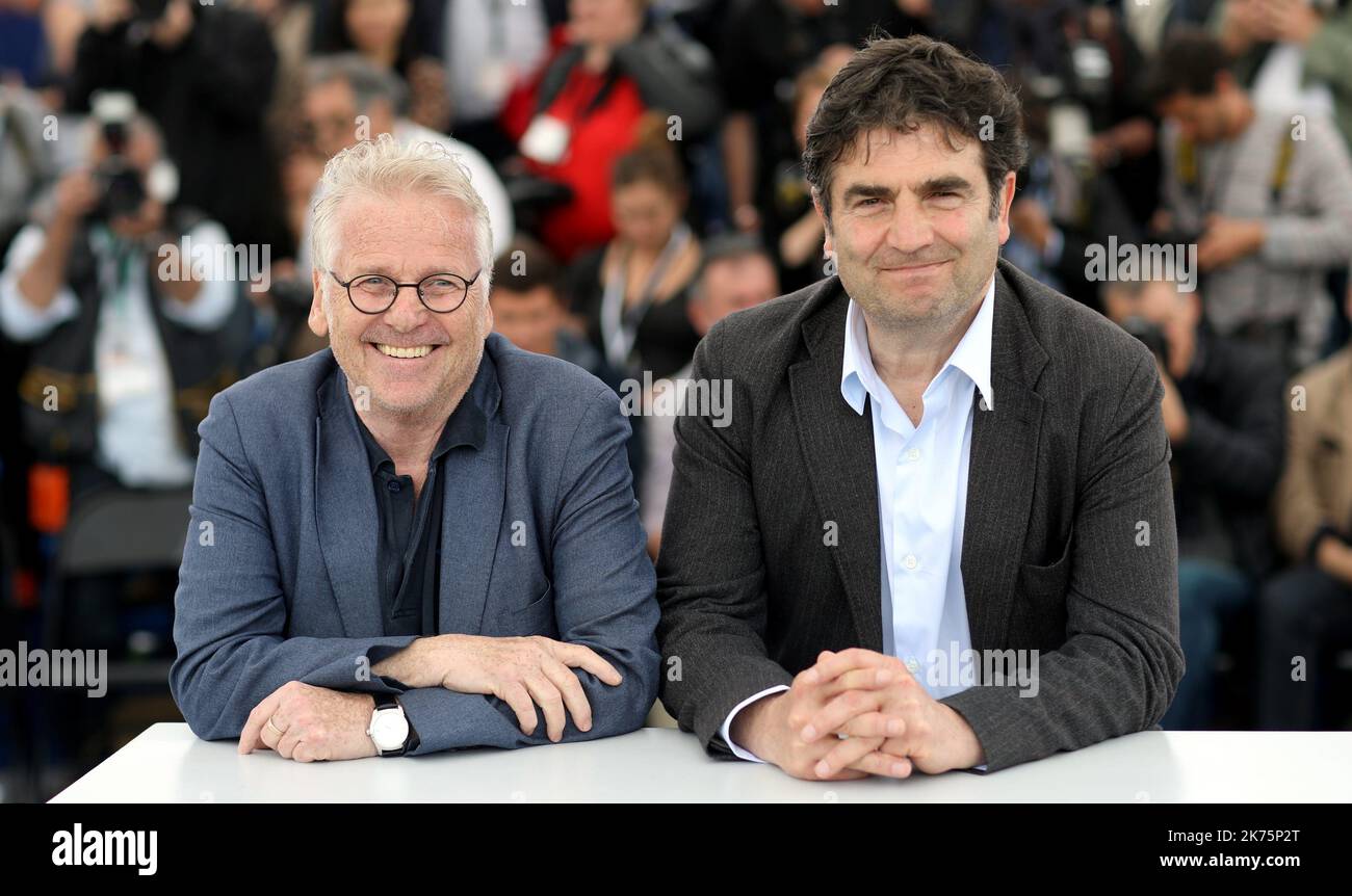 European MP Daniel Cohn-Bendit (L) and French director Romain Goupil ...