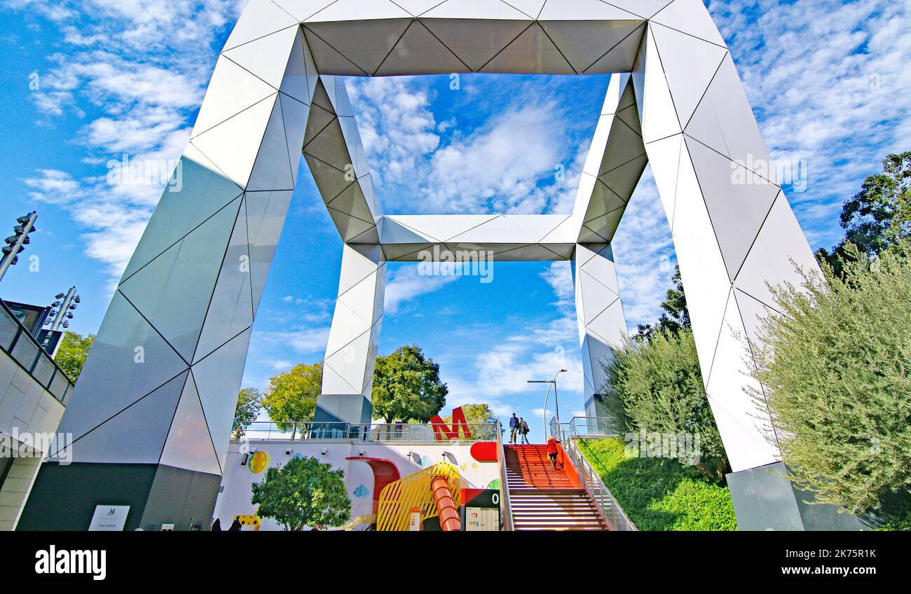 Ornamental structures in the surroundings of a shopping center in ...