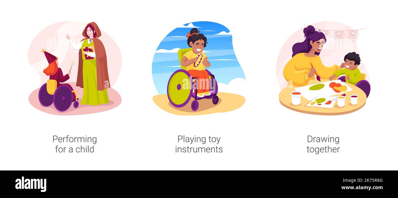 Developmental activities in special childcare isolated cartoon vector ...