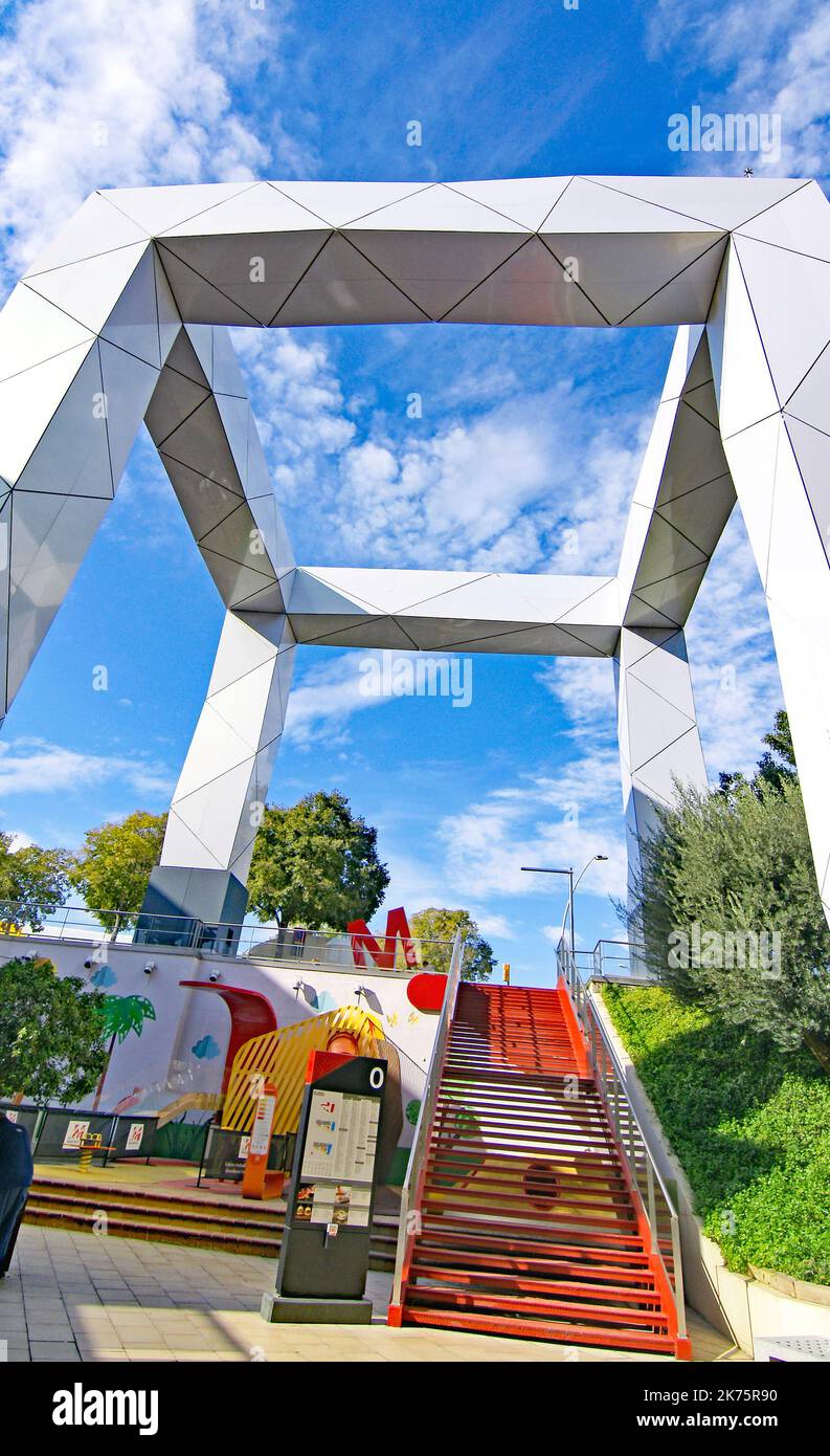 Ornamental structures in the surroundings of a shopping center in ...