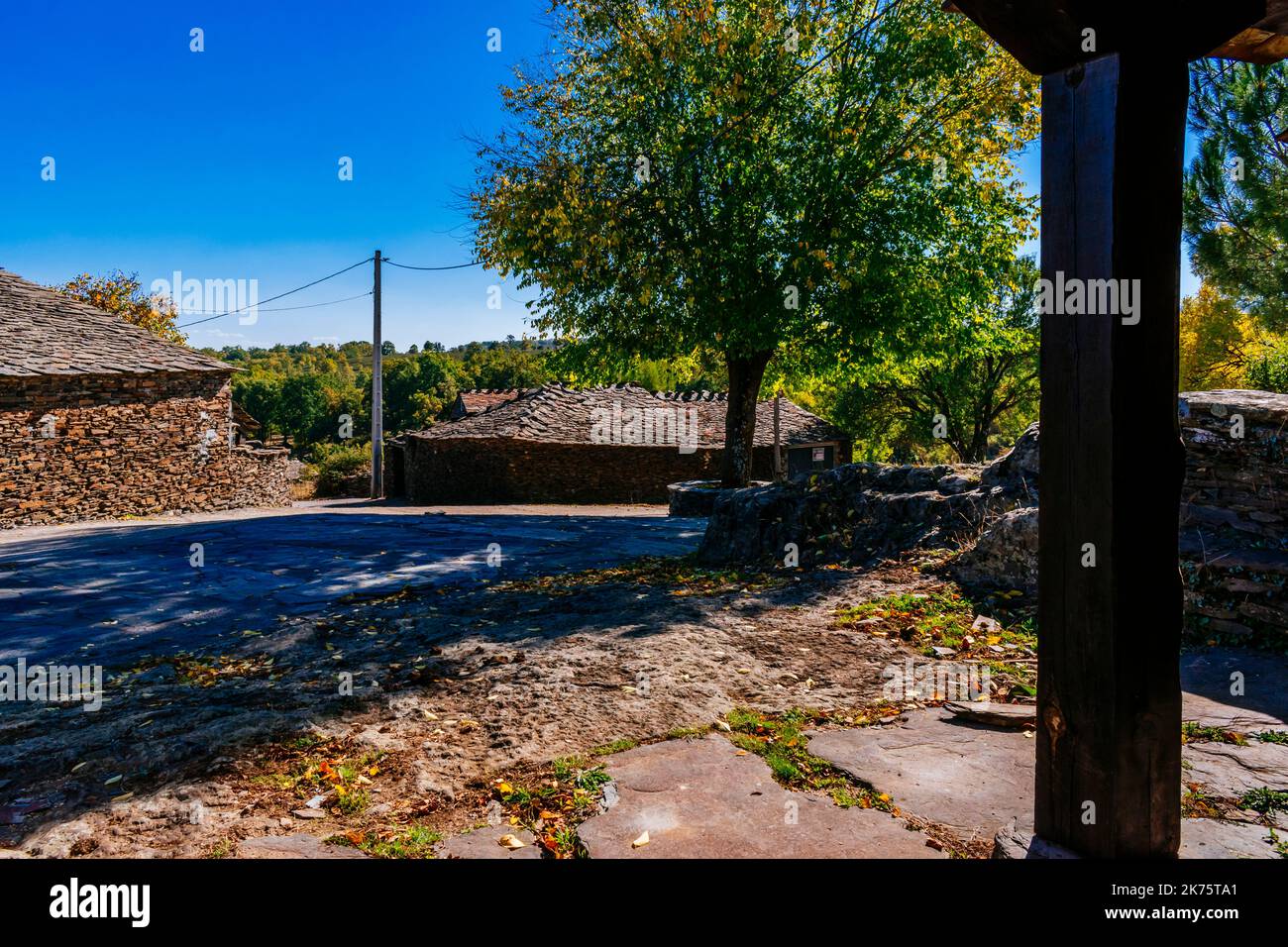 Route of the black villages. Street of El Espinar, a district of ...