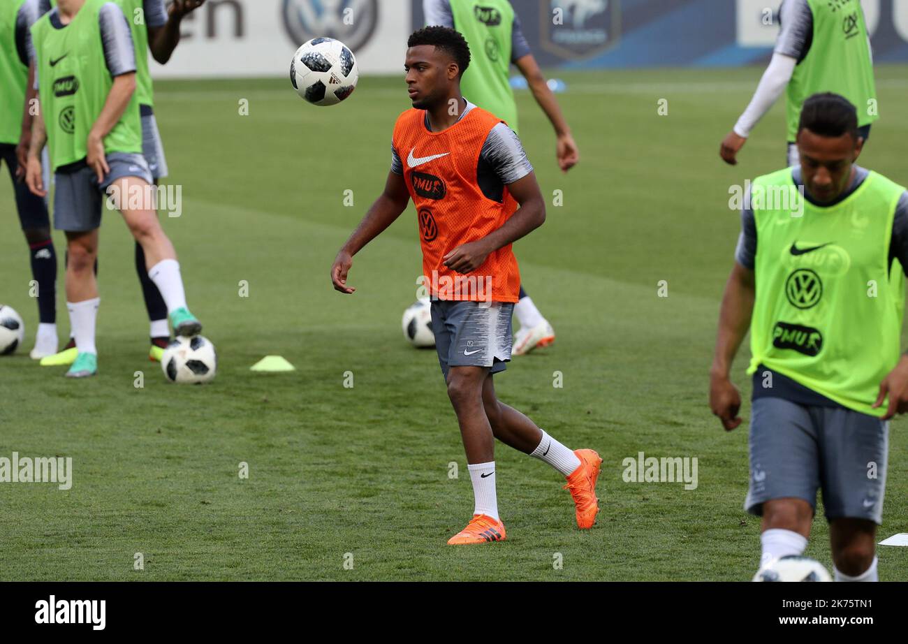 THOMAS LEMAR The France football team is training at the Allianz Arena ...