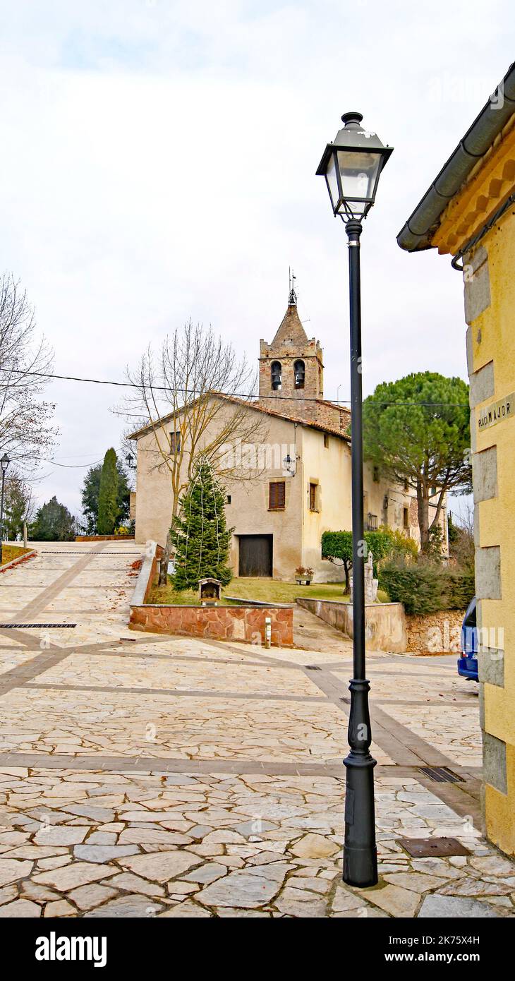 Church of Santa María in Vilanova de Sau, Comarca del Osona, Barcelona ...