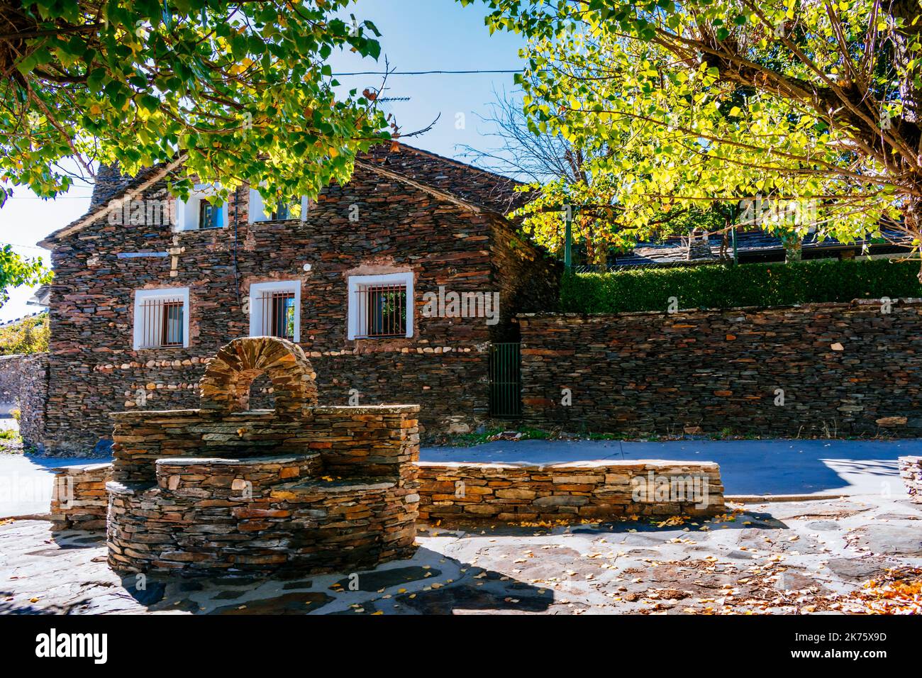 Route of the black villages. Street of Campillejo, a district of ...