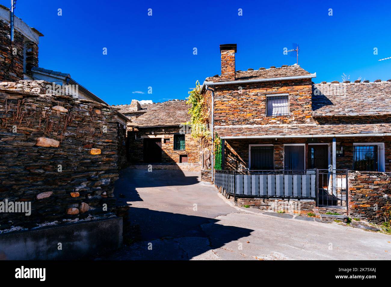 Route of the black villages. Street of Campillejo, a district of ...