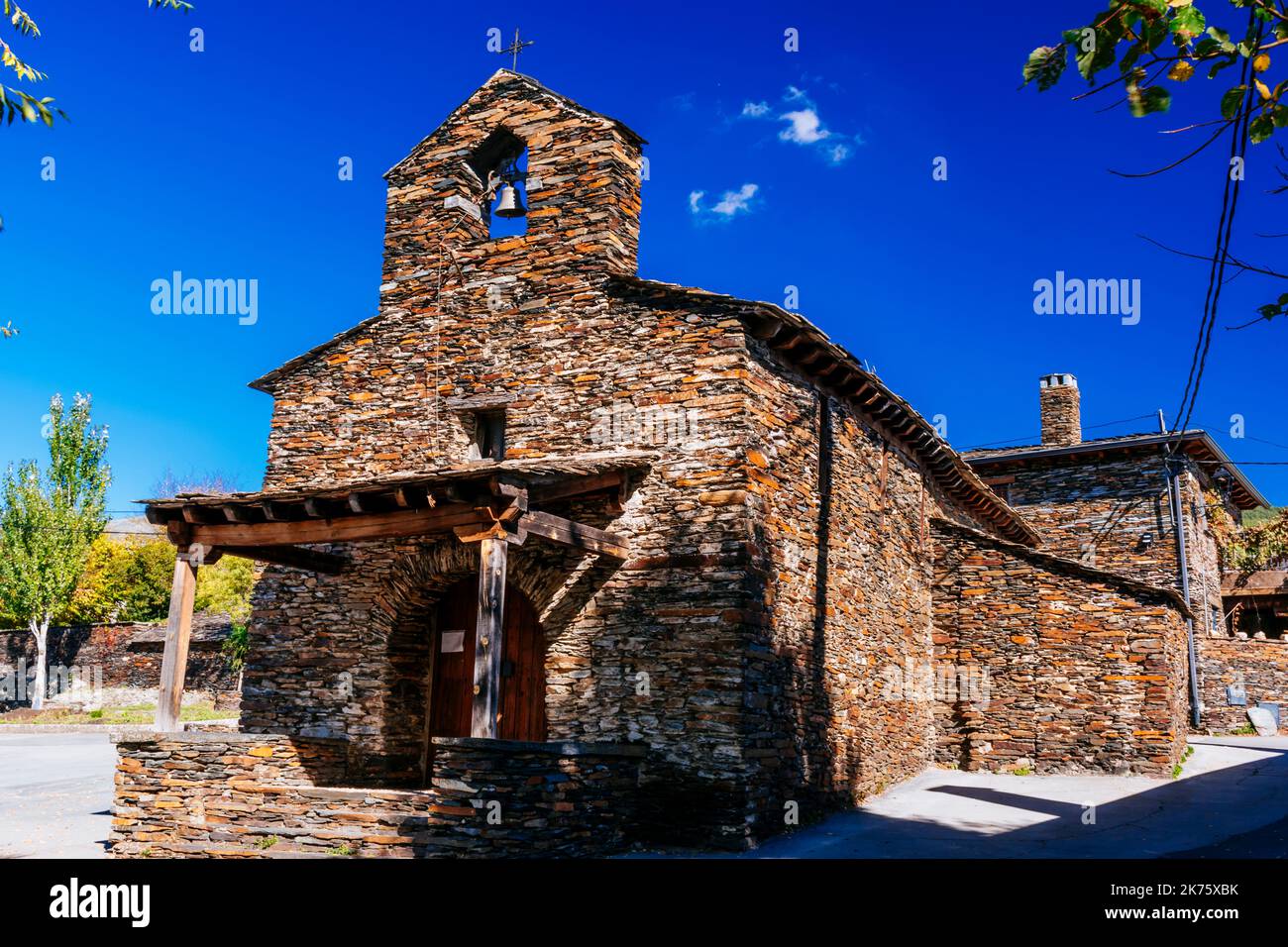 Route of the black villages. Church of Campillejo restored following ...