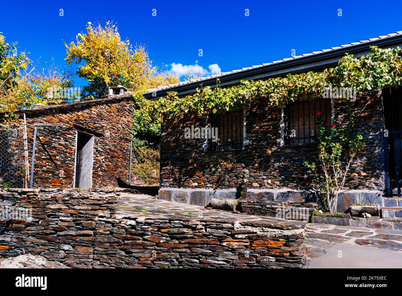 Route of the black villages. Street of Campillejo, a district of ...