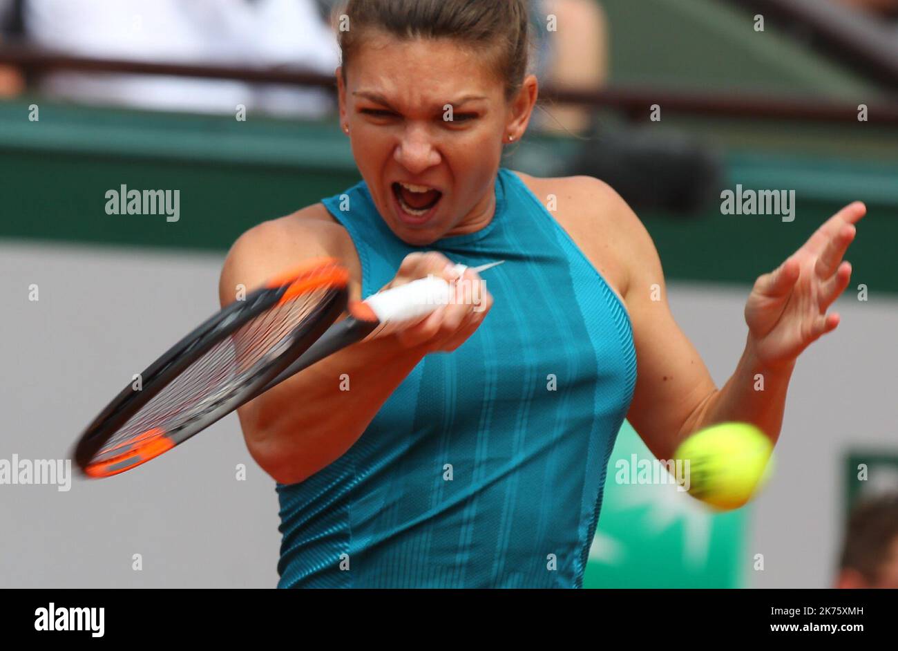 Simona Halep in action during the Women's final match against Sloane ...