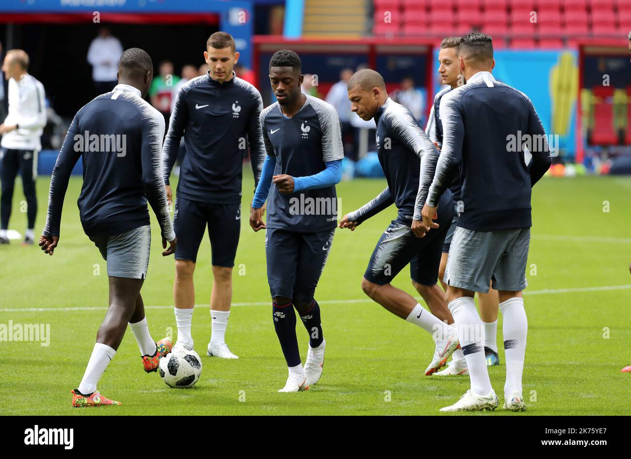 Ousmane Dembele and Kylian Mbappé during France Soccer Team Training ...