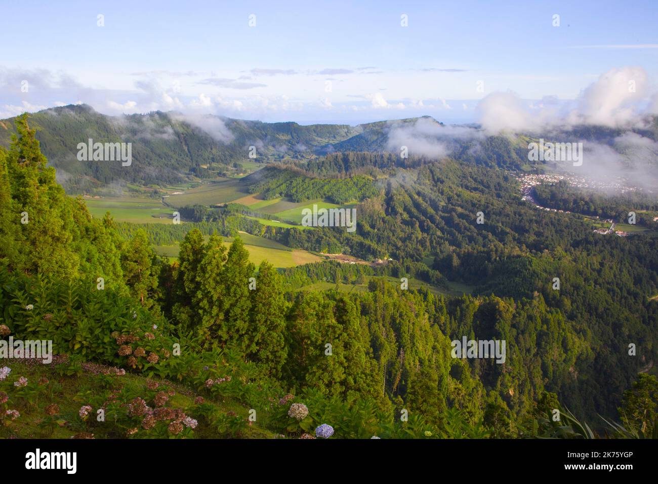 Portugal, Azores, Sao Miguel Island, Sete Cidades, landscape, scenery ...