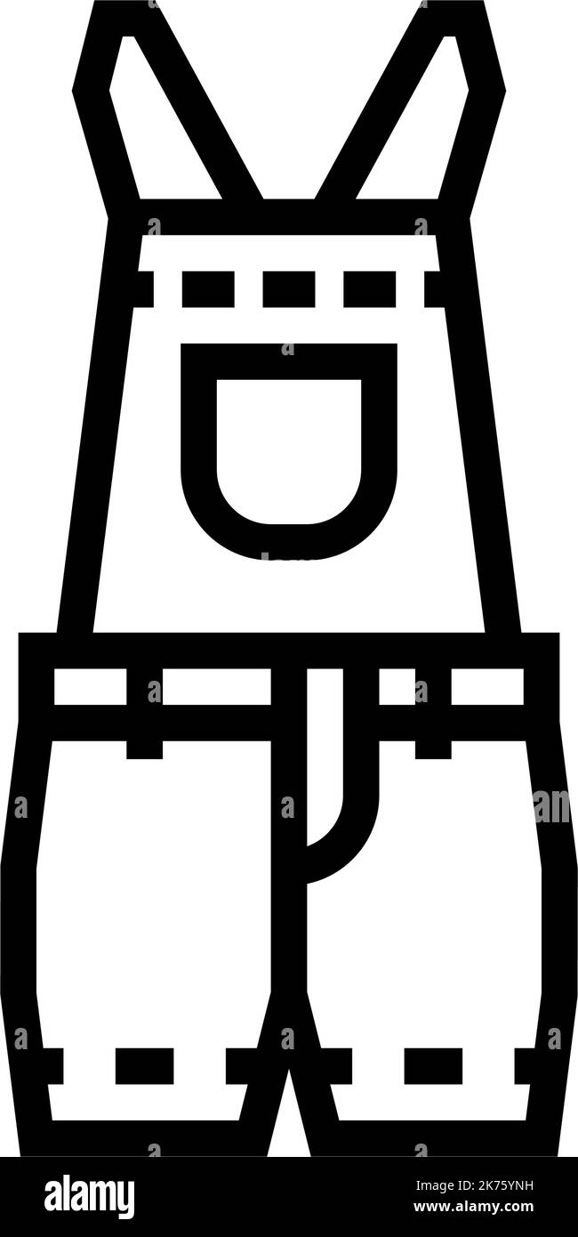 overall denim line icon vector illustration Stock Vector Image & Art ...