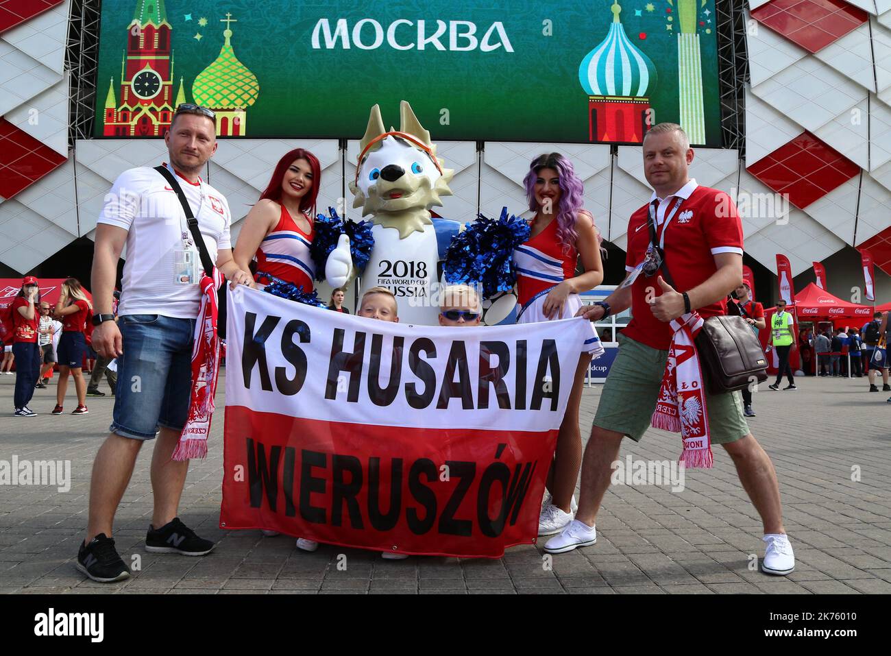 Poland fans outside the Spartak Stadium Stock Photo - Alamy