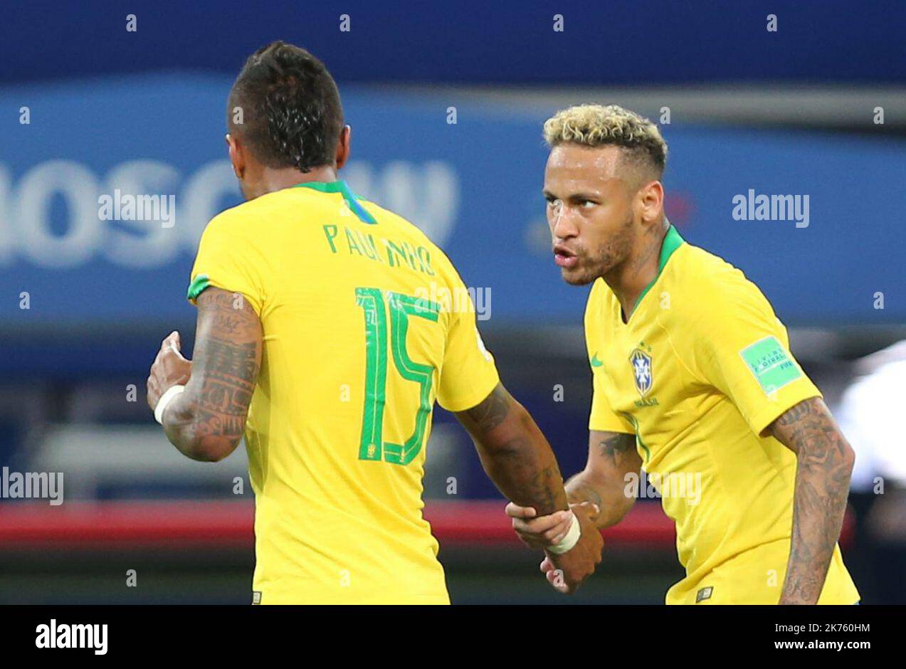 BRA15 MF Paulinho - (Fc Barcelona, Esp), BRA10 FW Neymar - (Paris Saint-Germain, Fra) Â© Pierre ...