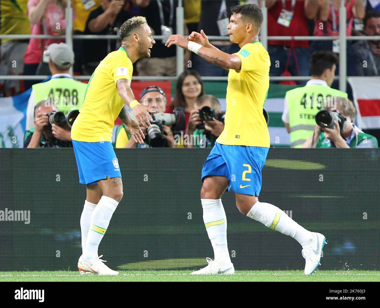 BRA10 FW Neymar - (Paris Saint-Germain, Fra), BRA2 DF Thiago Silva ...