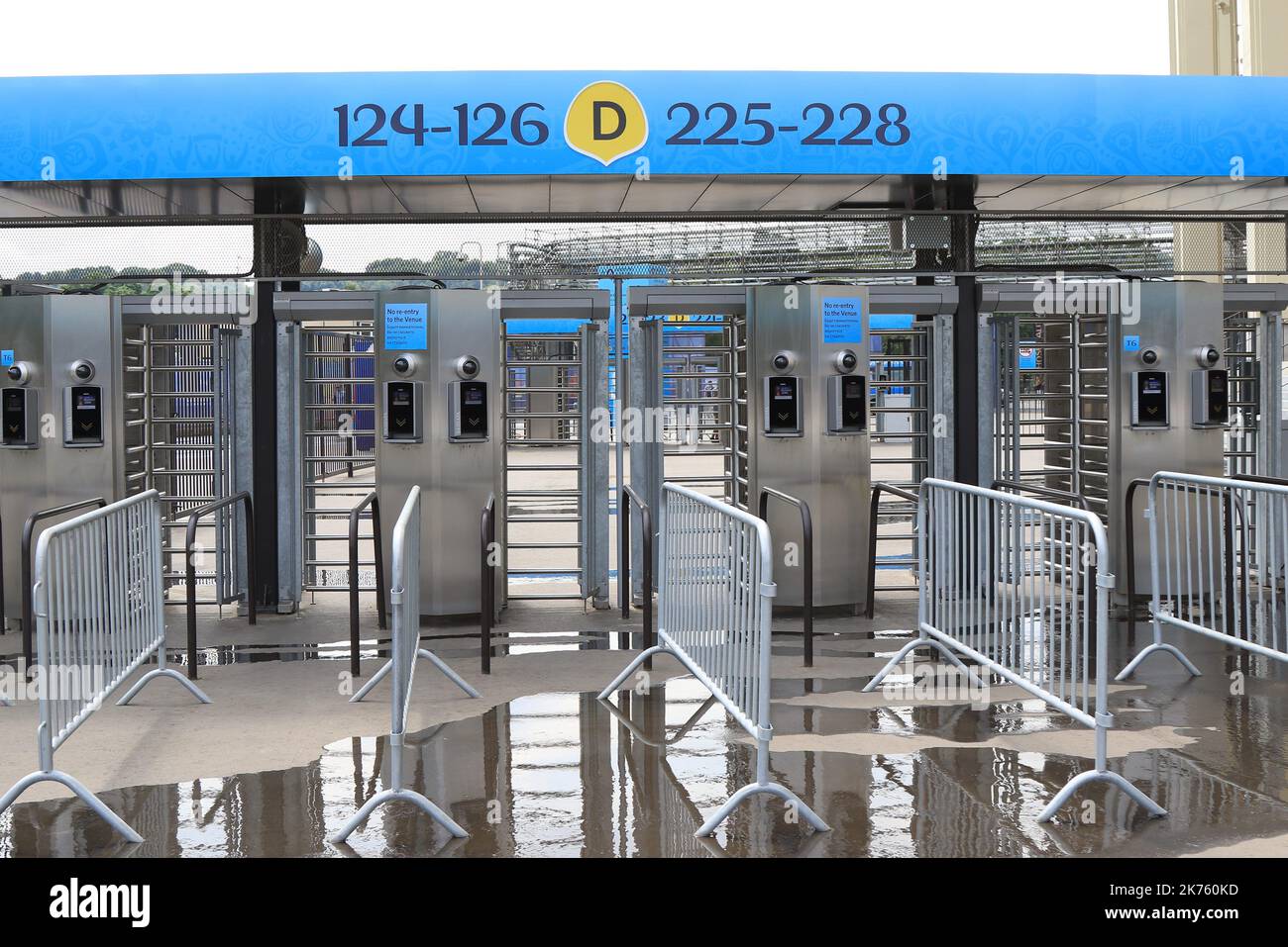 Skidata Control System at the gates to get access to the stadium Stock ...