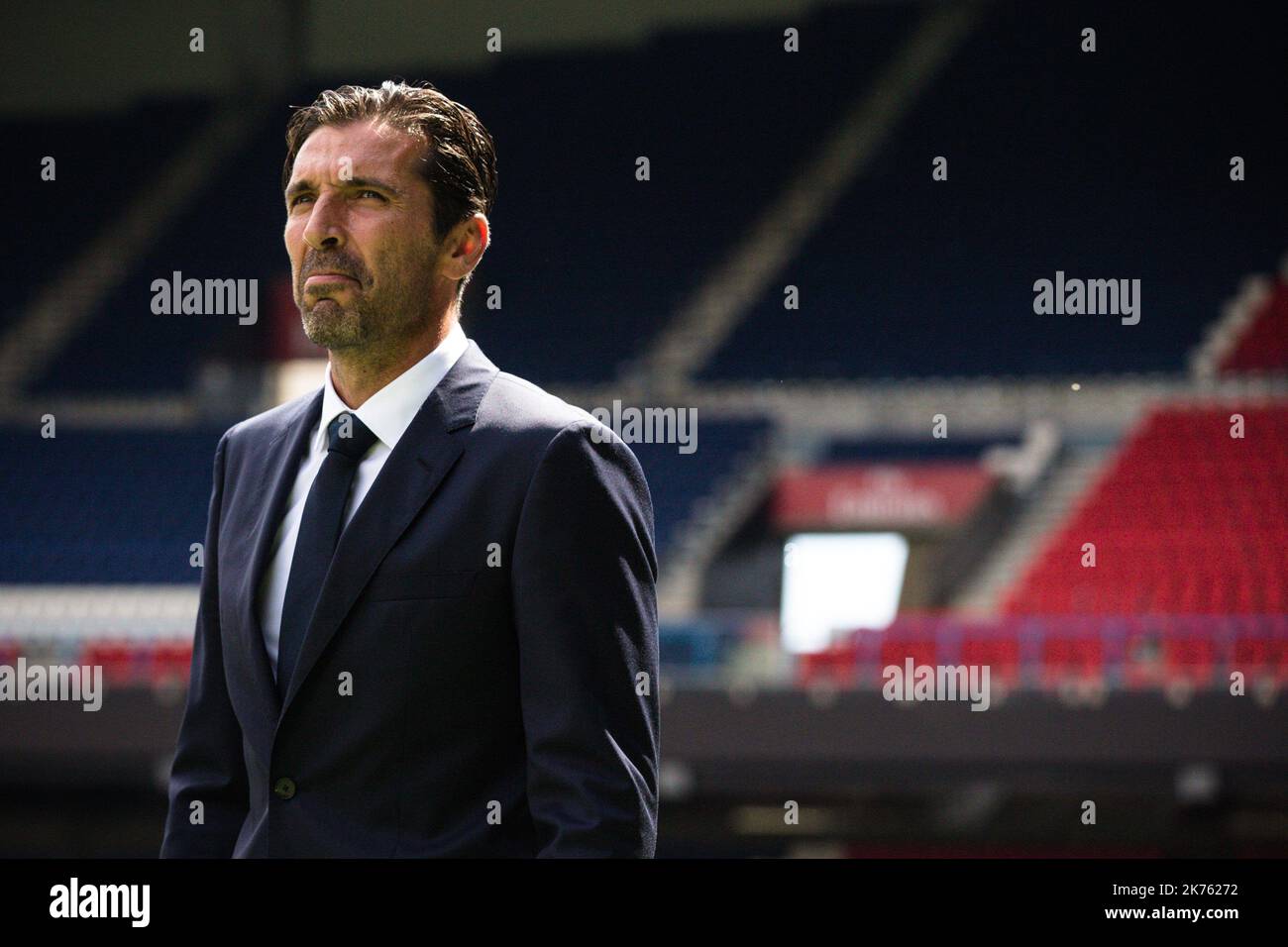 Press conference introducing the new player from Paris Saint Germain ...