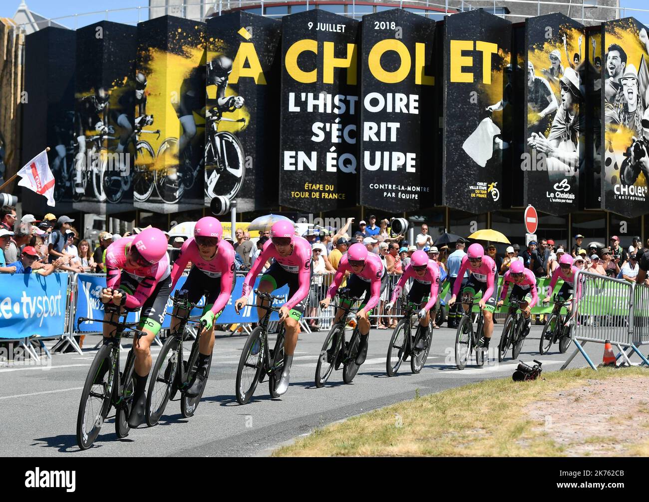 Equipe Education First - Tour de France 2018 - cycling race takes place ...
