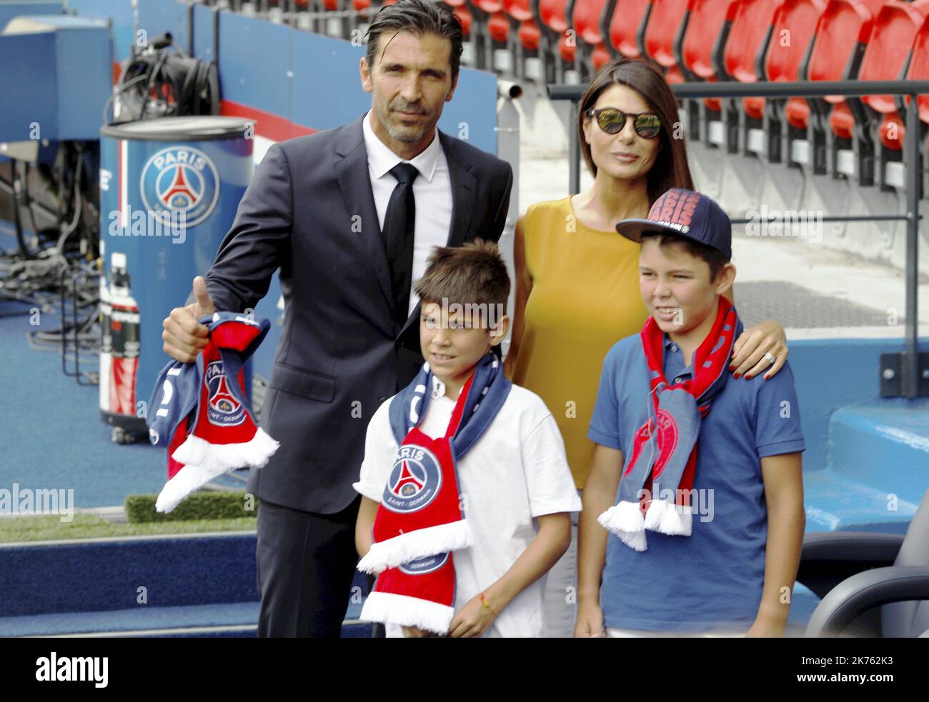 Italian goalkeeper Gianluigi Buffon, who has signed up for PSG, is ...