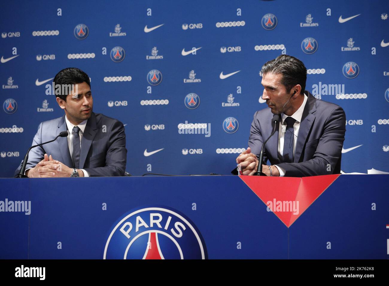 Italian goalkeeper Gianluigi Buffon, who has signed up for PSG, is ...