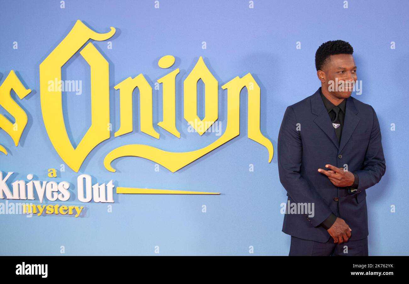 Leslie Odom Jr attends the "Glass Onion: A Knives Out Mystery" European ...