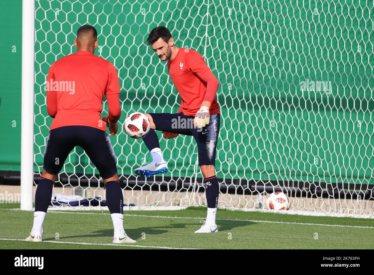 France's Hugo Lloris during a training session ahead of the World Cup ...