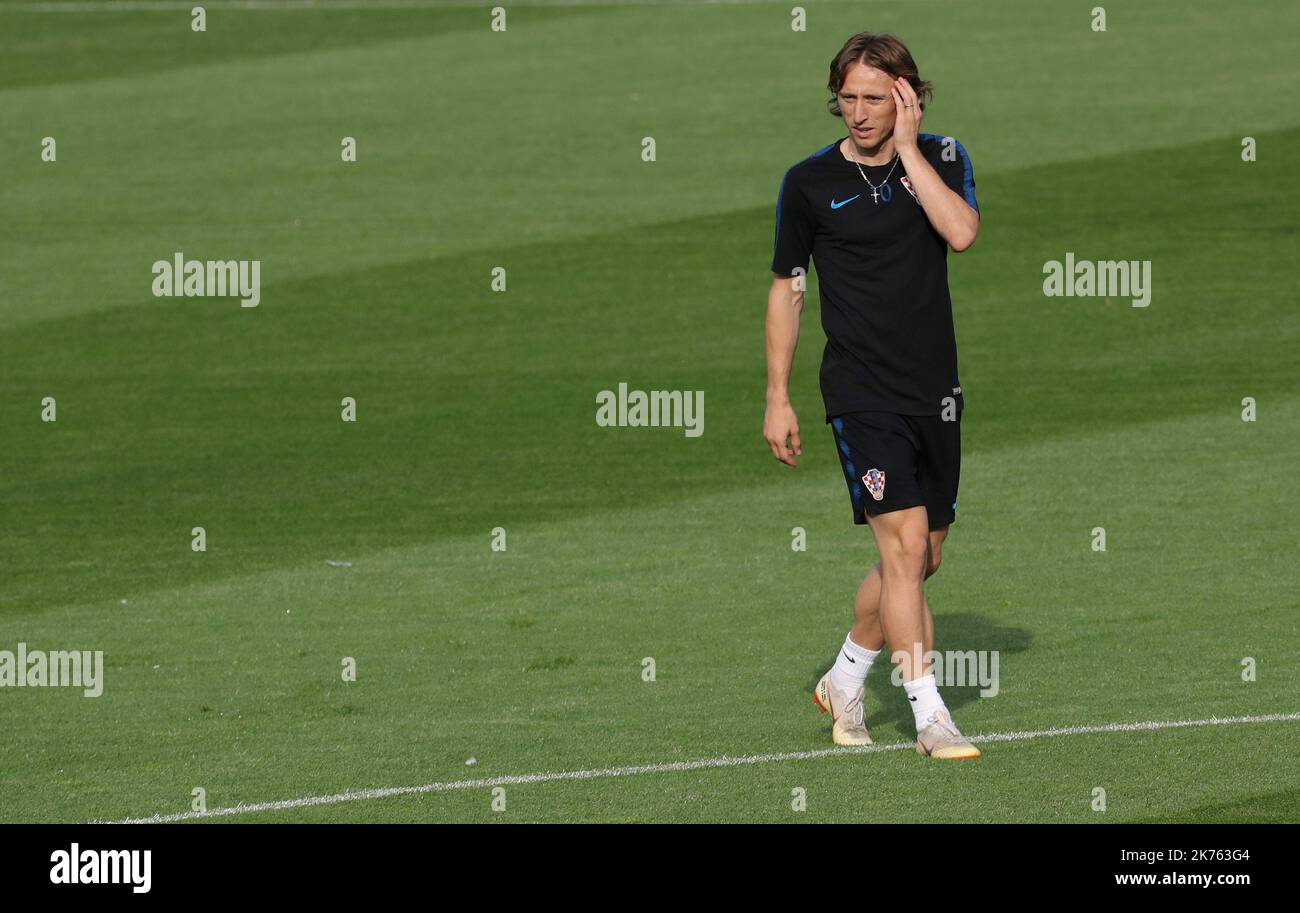 Luka Modric during training before the FIFA World Cup 2018 against ...