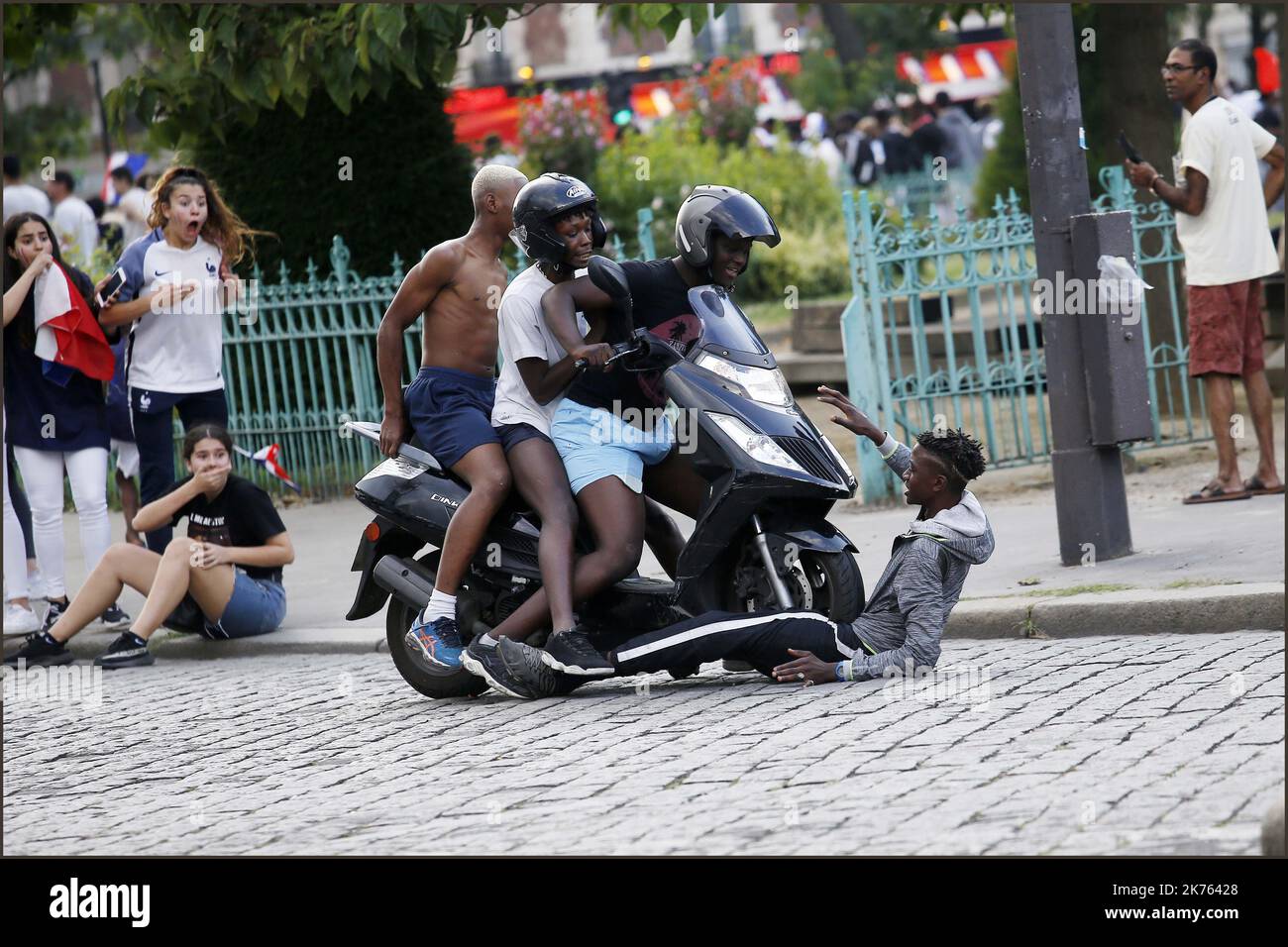 Luc Nobout / IP3; Paris, France le 15 juillet 2018 - Les parisiens ...
