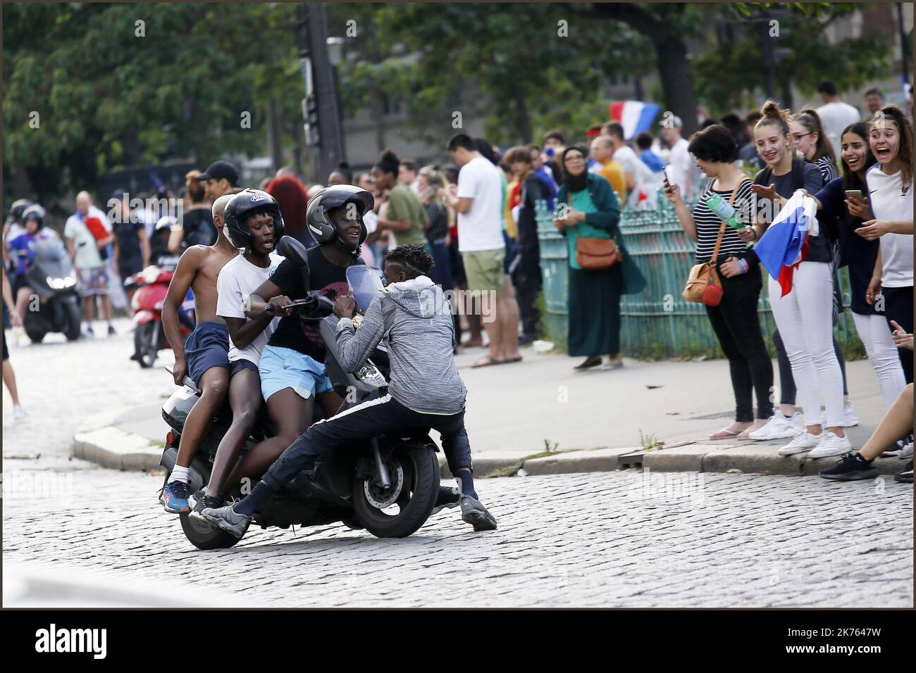 Luc Nobout / IP3; Paris, France le 15 juillet 2018 - Les parisiens ...