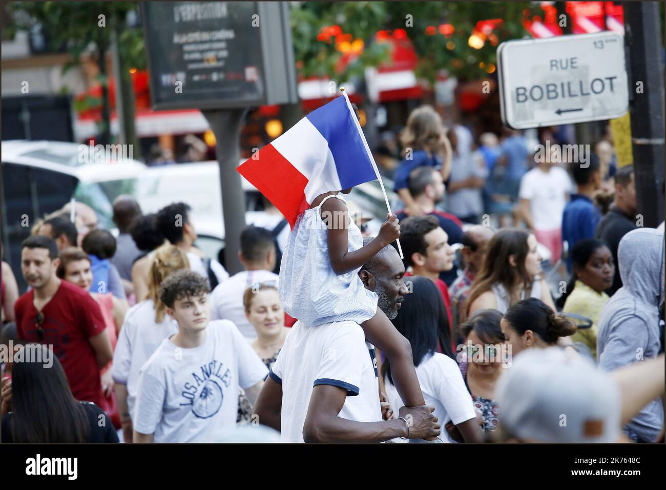 Luc Nobout / IP3; Paris, France le 15 juillet 2018 - Les parisiens ...