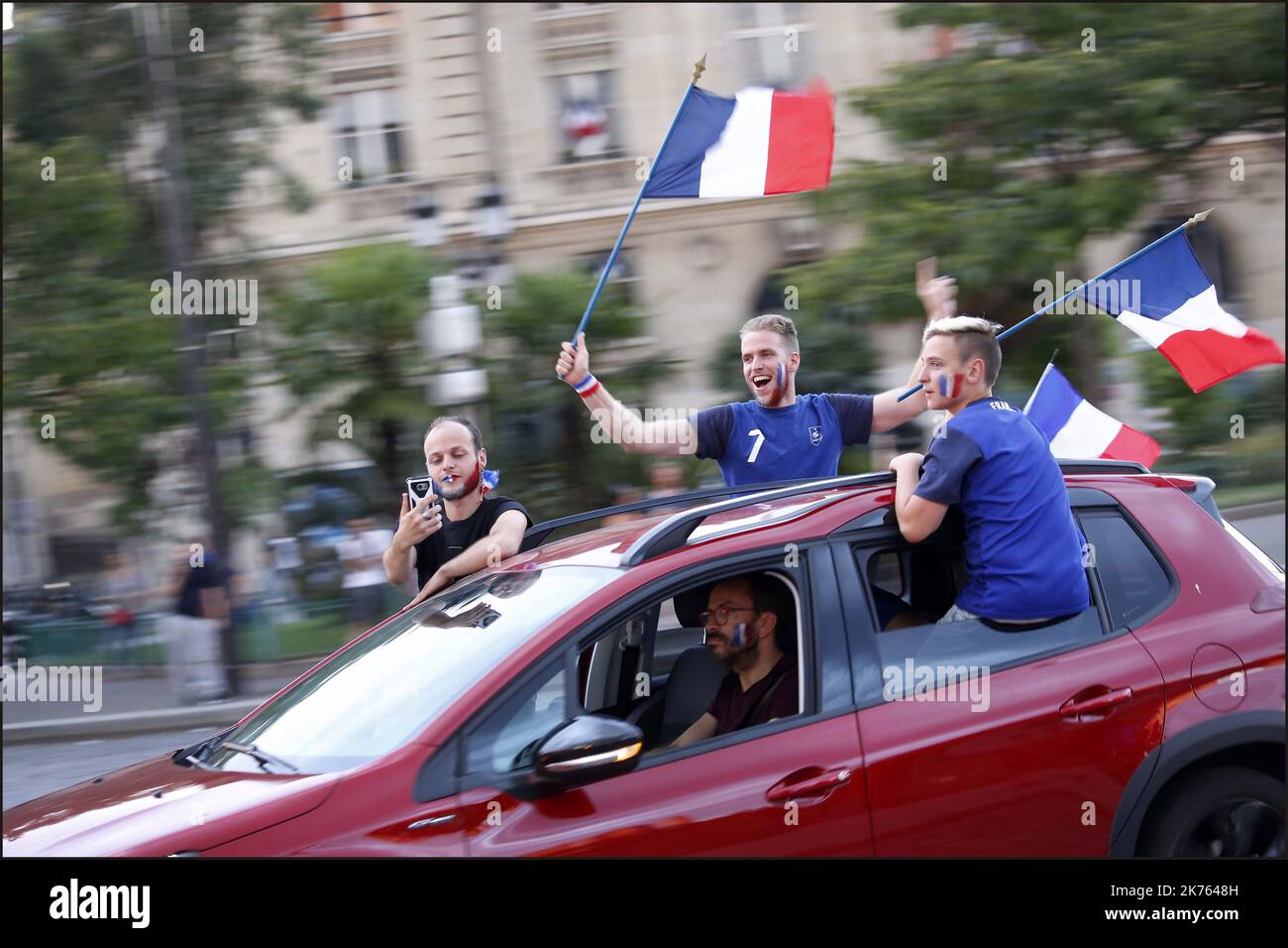 Luc Nobout / IP3; Paris, France le 15 juillet 2018 - Les parisiens ...
