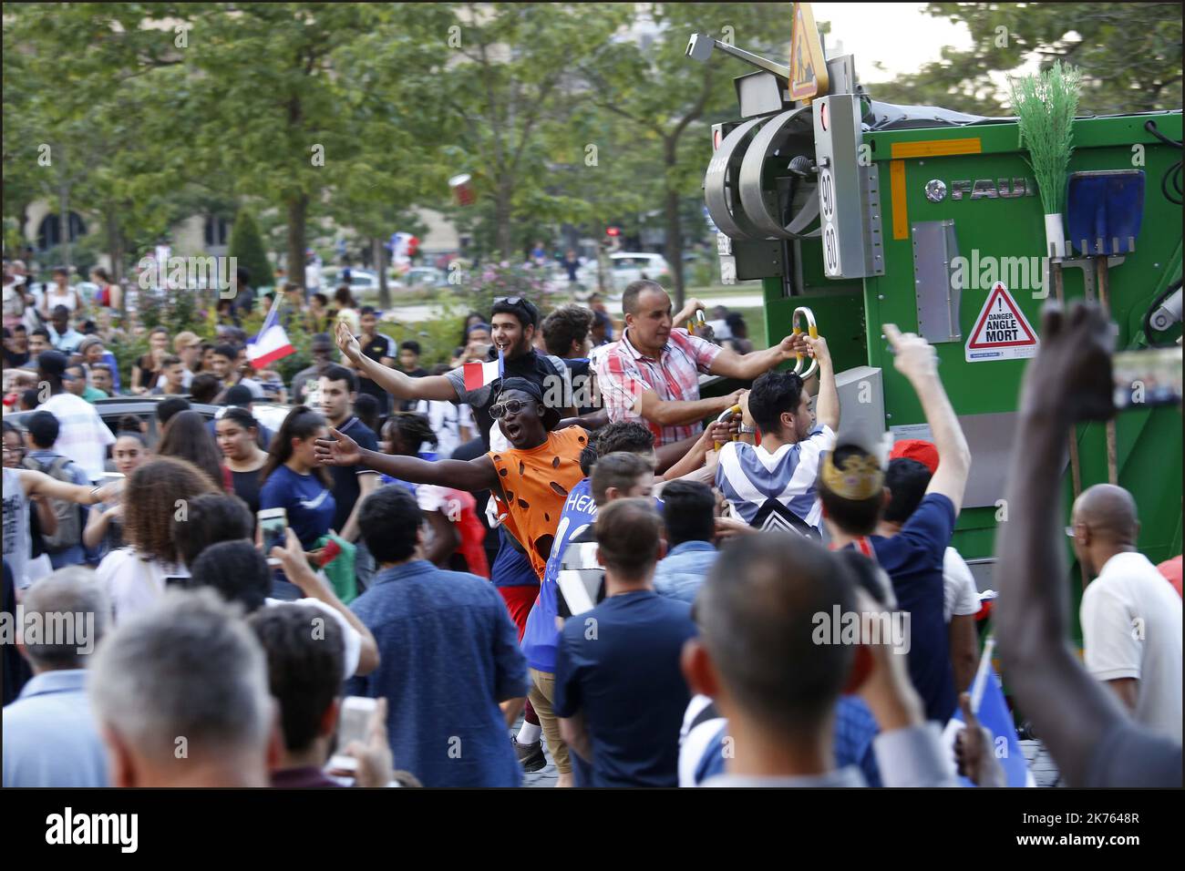 Luc Nobout / IP3; Paris, France le 15 juillet 2018 - Les parisiens ...