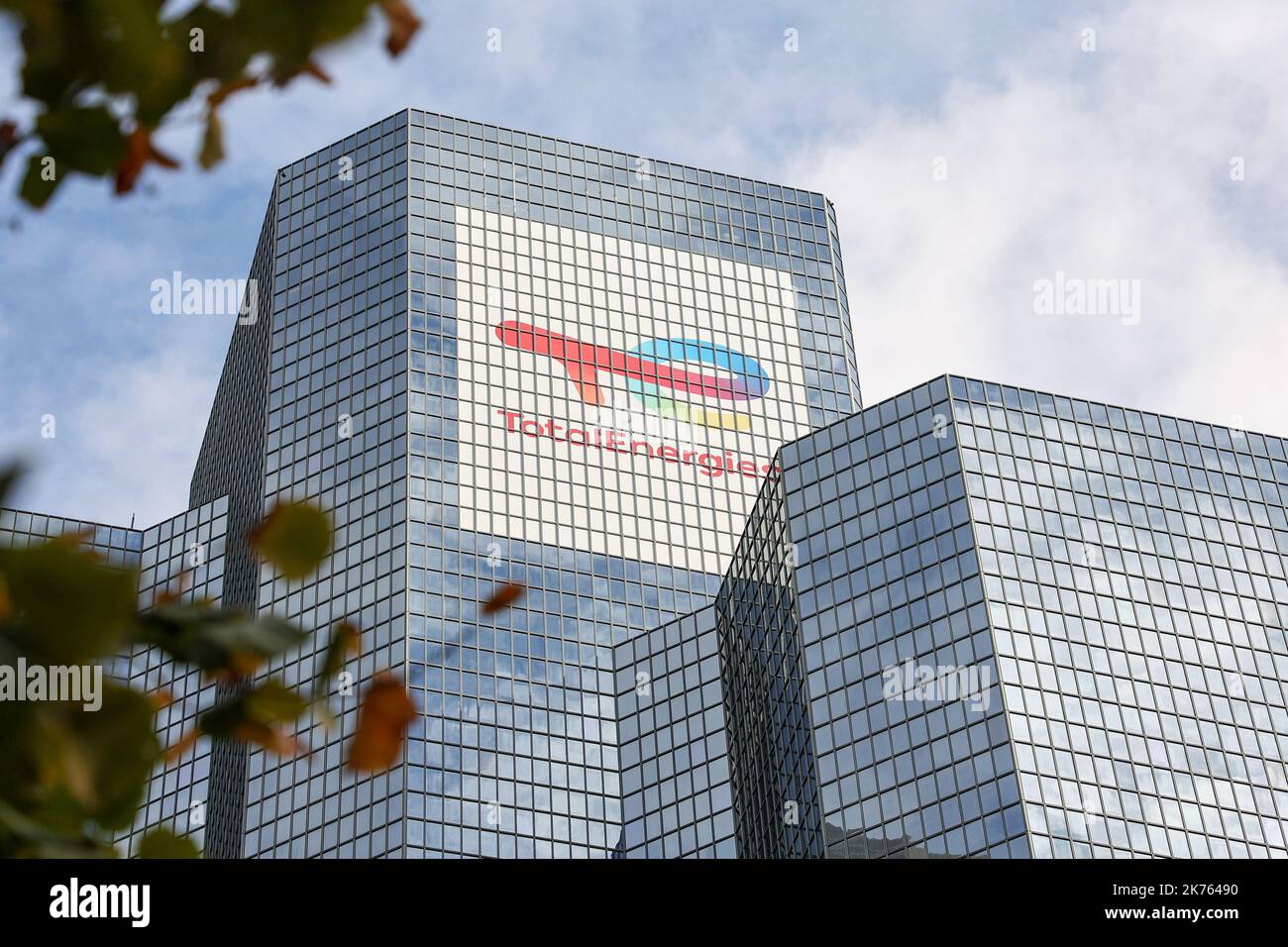 View of the headquarters tower of the "TotalEnergies" group in Paris ...