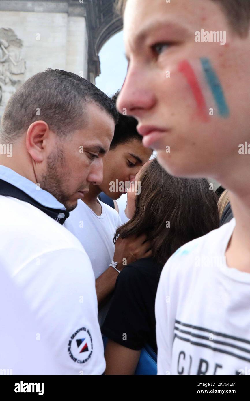 French supporters celebrates France's victory against Croatia in 2018 ...