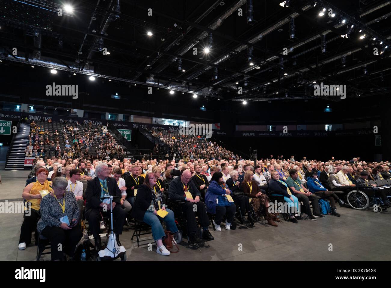 SNP Conference 2022, Aberdeen. Interior of P&J Live arena hall with ...
