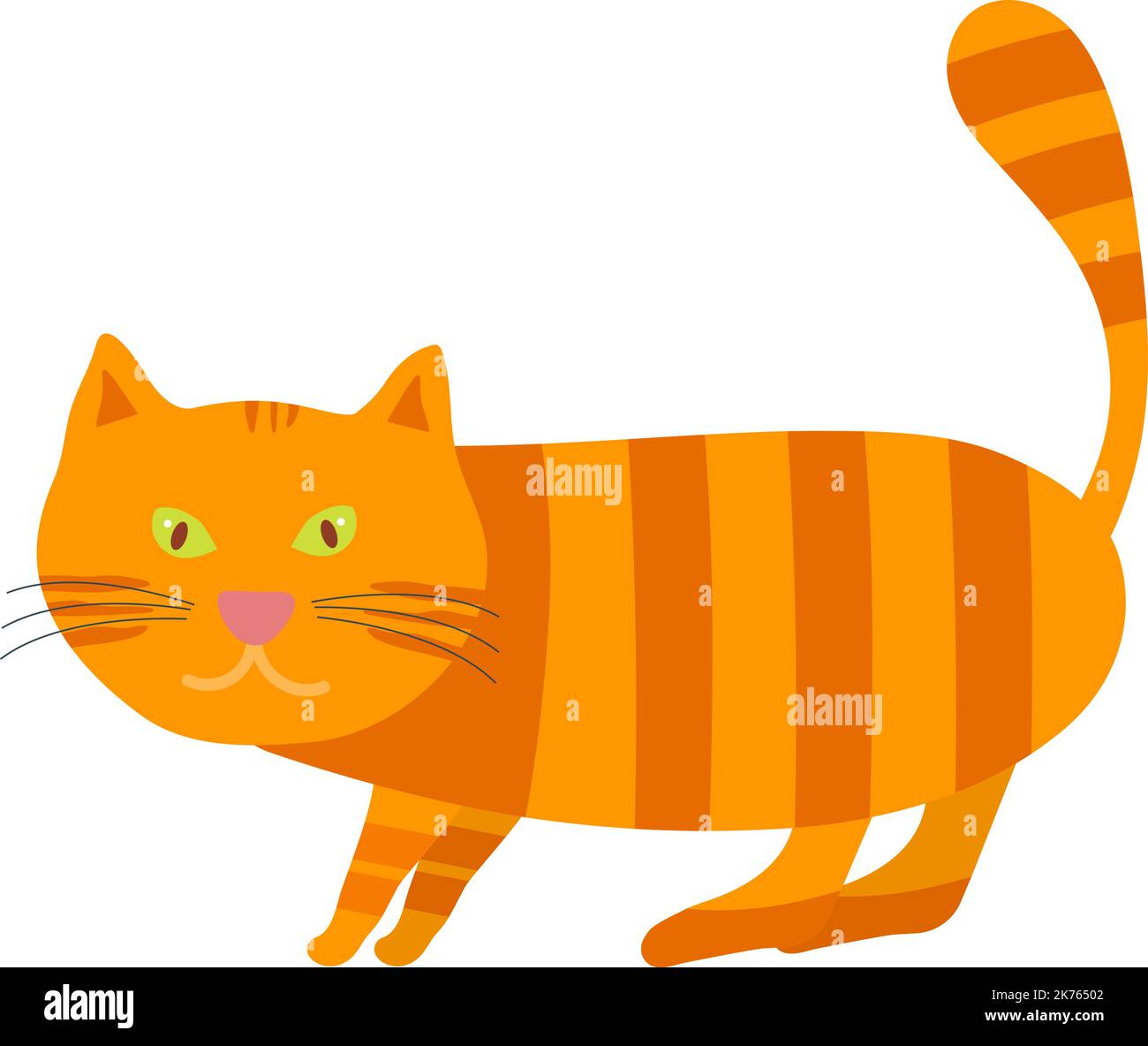 Cartoon orange cat with stripes Stock Vector Image & Art - Alamy